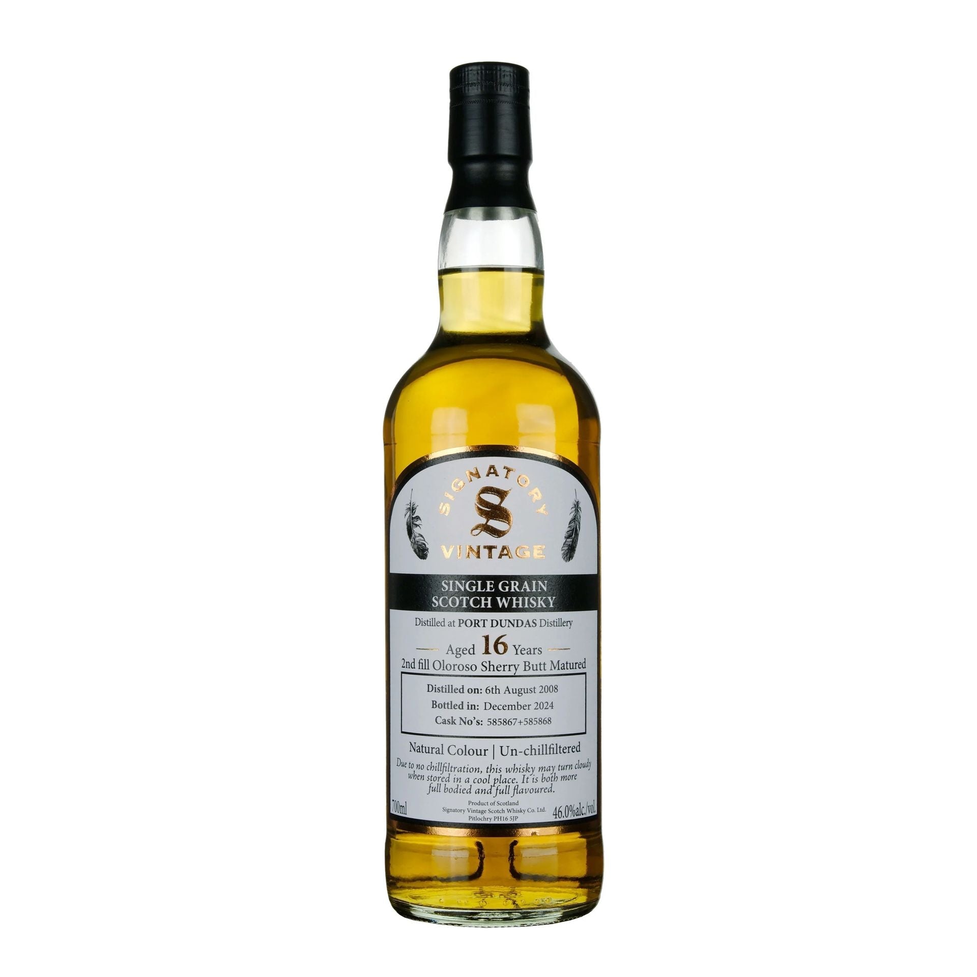 Port Dundas 16 Year Old 2008 Signatory Vintage 2nd Fill Oloroso Sherry ...